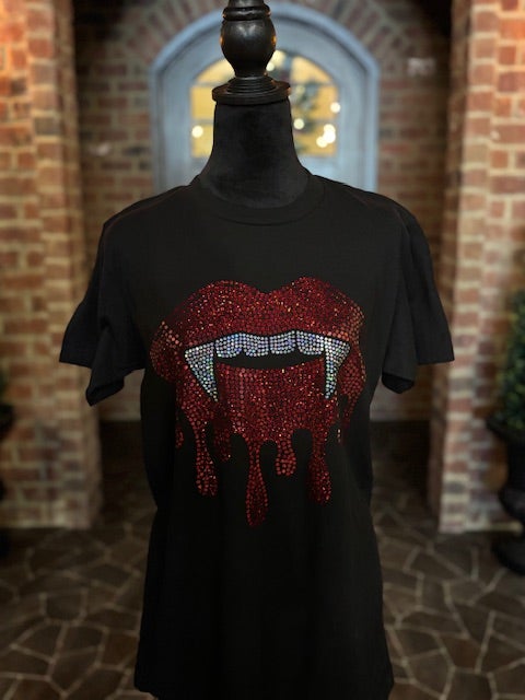 Lips & Fangs Spangle T-Shirts | Mystic Mercantile